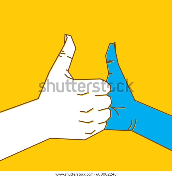 Two Hand Thumbs Join Friendship Concept Stock Vector (Royalty Free ...