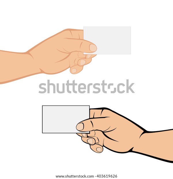 Two Hands Cards Isolated On White Stock Vector (Royalty Free) 403619626