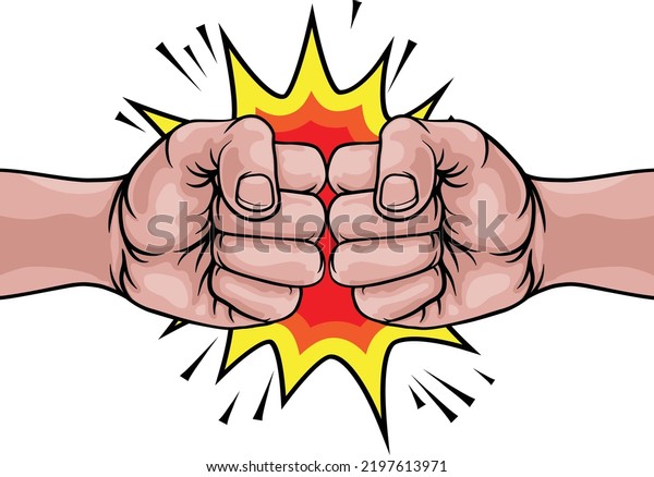Two Hands Clenched Fists Performing Fist Stock Vector (Royalty Free ...