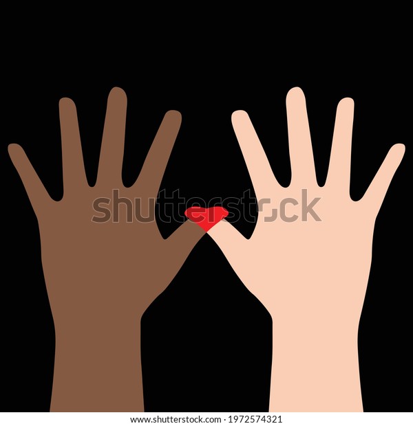 Two Hands Different Skin Colors Thumbs Stock Vector (Royalty Free ...