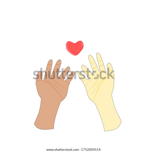 Two Hands Different Skin Colourt Together Stock Vector (Royalty Free ...