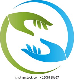 Two Hands Together Logo Stock Vector (Royalty Free) 1317268982