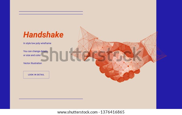 Two Hands Handshake Abstract Illustration Isolated Stock Vector ...