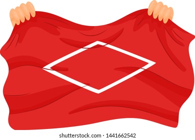 Two Hands Hold Edge Large Red Stock Vector (Royalty Free) 1441662542