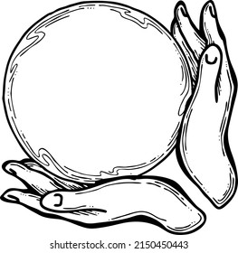 Two Hands Holding Ball Sphere Empty Stock Vector (Royalty Free ...