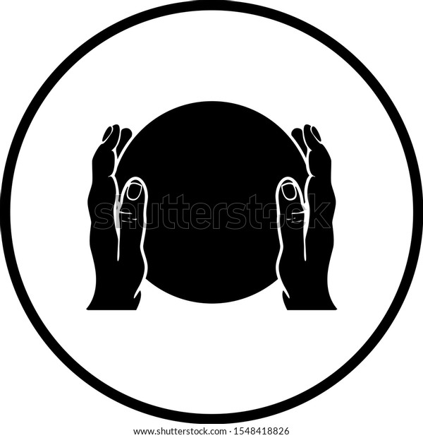 Two Hands Holding Black Ball Symbol Stock Vector (Royalty Free ...