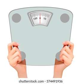 Hands Men Holding Scales Concept Diet Stock Photo (Edit Now) 1289346763
