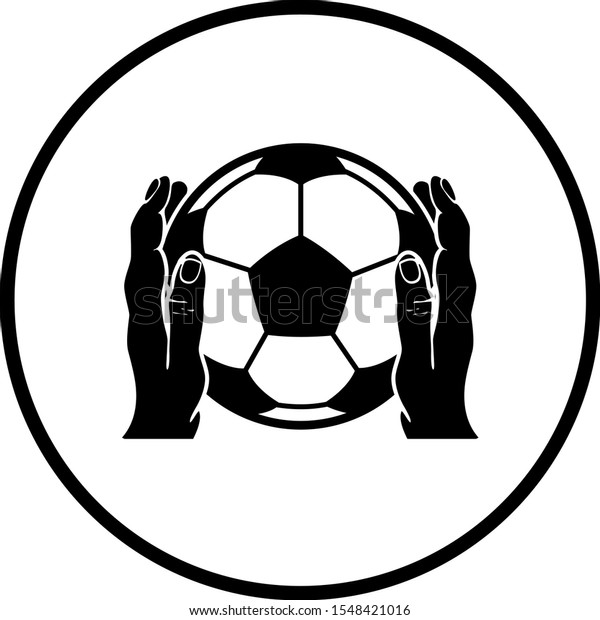 Two Hands Holding Soccer Ball Symbol Stock Vector (Royalty Free ...