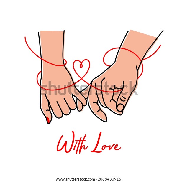 Two Hands Interlocked Intertwined Fingers Hand Stock Vector (Royalty ...