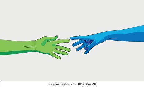 Two Hands Outstretched Each Other Stock Vector (Royalty Free ...