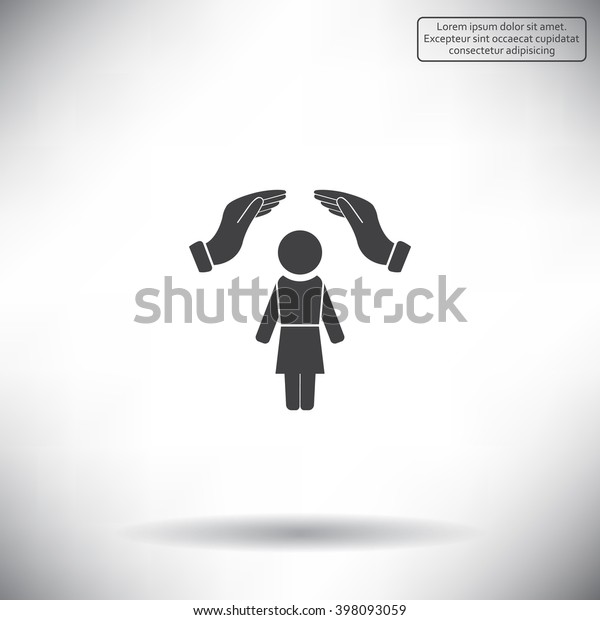 Two Hands Over Woman Protect Vector Stock Vector (Royalty Free ...