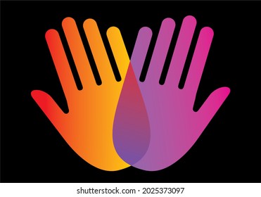 Two Hands Overlay Design On Black Stock Vector (Royalty Free ...