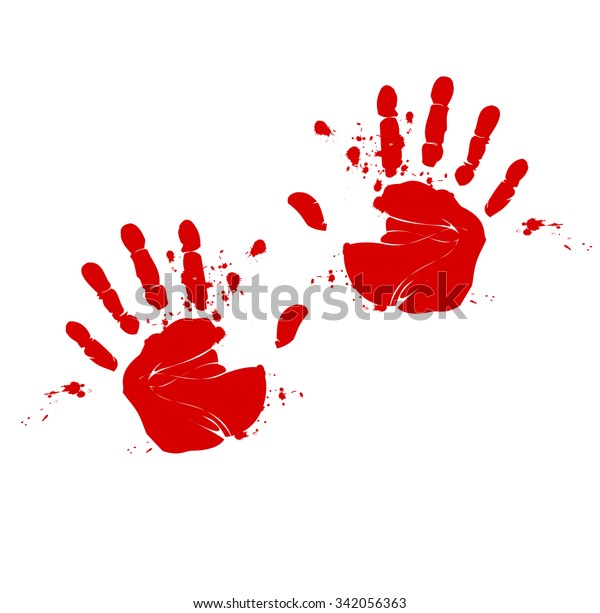 Two Hands Print Blood Vector Stock Vector (Royalty Free) 342056363 ...