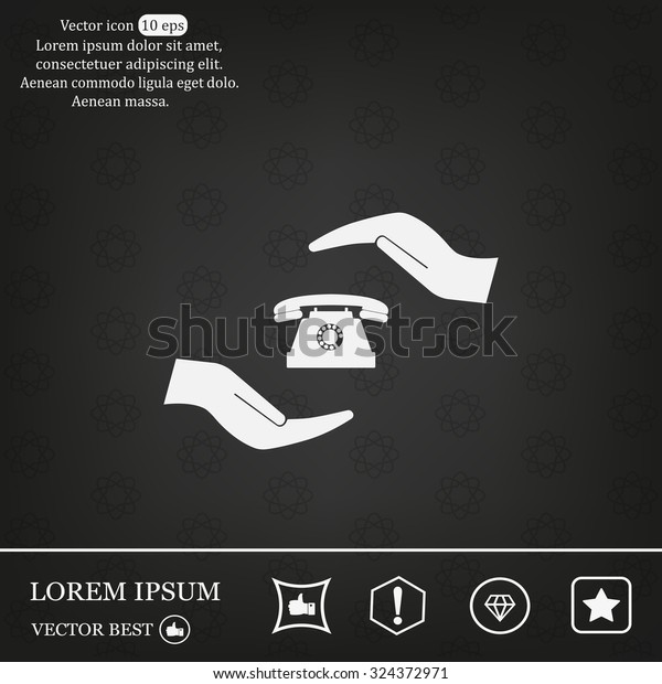 Two Hands Protecting Giving Phone: vector de stock (libre de regalías ...