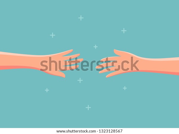 Two Hands Reaching Out Each Other Stock Vector (Royalty Free ...