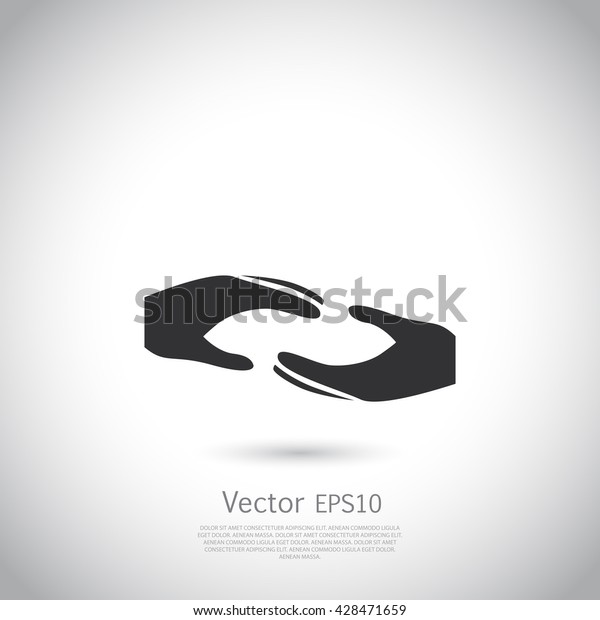 Two Hands Symbol Sign Icon Logo Stock Vector (Royalty Free) 428471659 ...