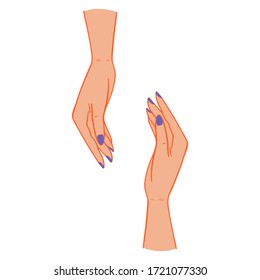 Two Hands Vector Icon Female Cupped Stock Vector (Royalty Free ...