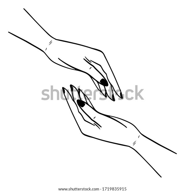 Two Hands Vector Icon Female Cupped Stock Vector (Royalty Free ...