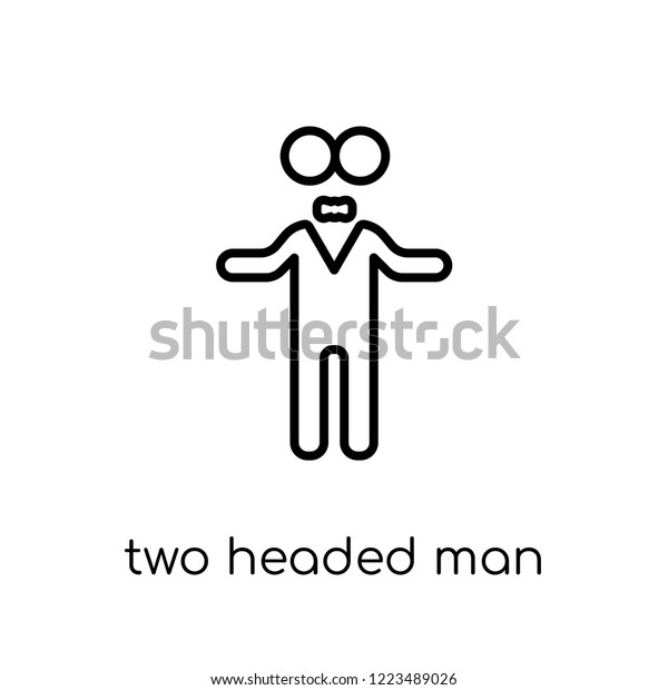 Two Headed Man Icon Trendy Modern Stock Vector (Royalty Free ...