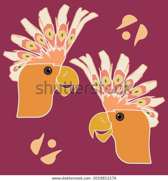 Two Heads Parrot Tufts Stock Vector (Royalty Free) 2018852576 ...