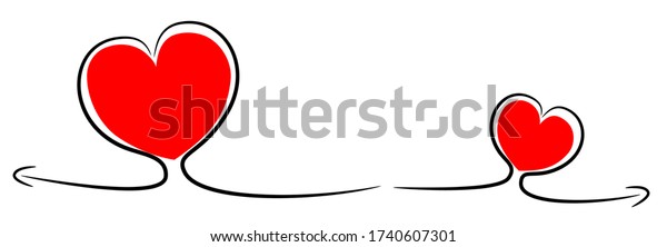 Two Heart Separate Way Break Love Stock Vector (Royalty Free ...