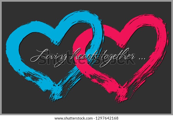 Two Heart Shape Vector Love Illustration Stock Vector (Royalty Free ...