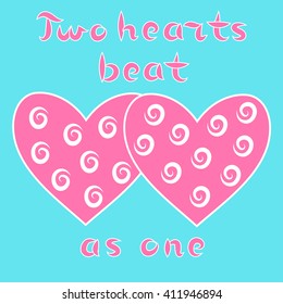 Two Hearts Card: vector de stock (libre de regalías) 411946894 ...