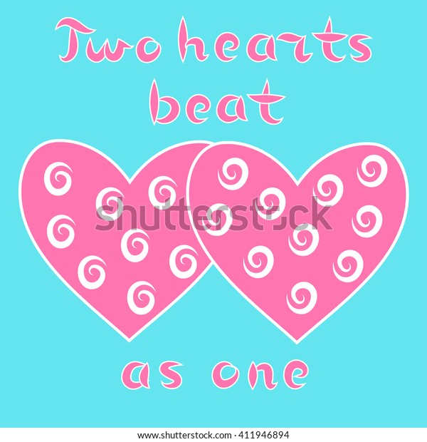 Two Hearts Card Stock Vector (Royalty Free) 411946894 | Shutterstock