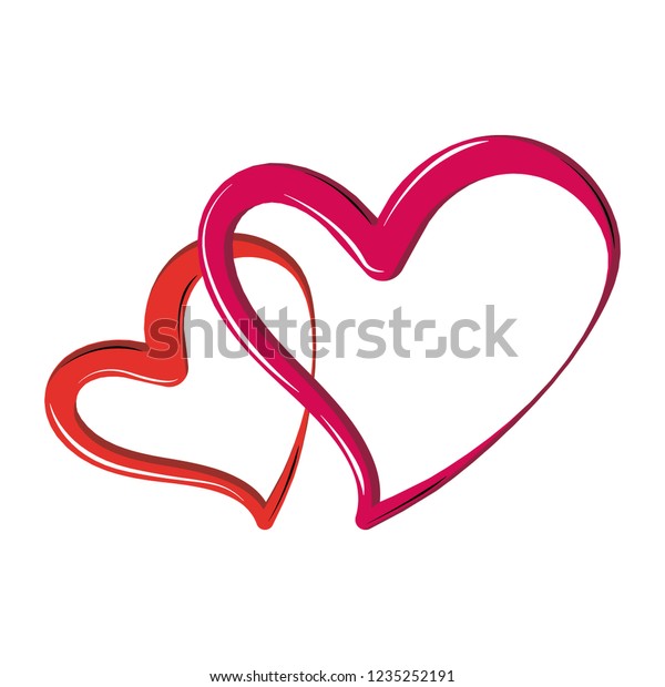 Two Hearts Cartoon Stock Vector (Royalty Free) 1235252191 | Shutterstock