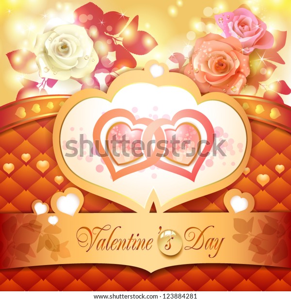 Two Hearts Combined Roses Stock Vector (Royalty Free) 123884281 ...
