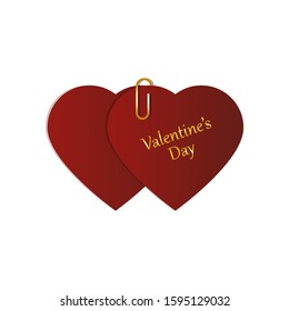 Two Hearts Connected By Paper Clip Stock Vector (Royalty Free ...