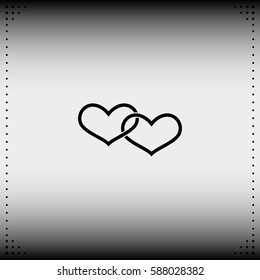 Two Hearts Connected Icon Stock Vector (Royalty Free) 588028382 ...