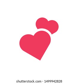 Two Hearts Icon Double Heart Love Stock Vector (Royalty Free ...
