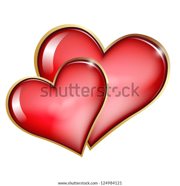 Two Hearts Isolated Vector Illustration Stock Vector (Royalty Free ...