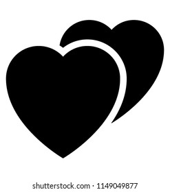 Two Hearts Overlapping Each Other Stock Vector (Royalty Free) 1149049877