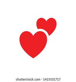 Two Hearts Vector Icon Double Heart Stock Vector (Royalty Free ...