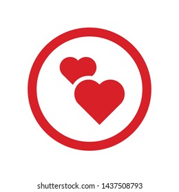 Two Hearts Vector Icon Double Love Stock Vector (Royalty Free ...