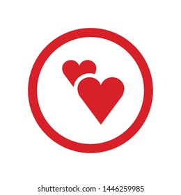 Two Hearts Vector Icon Double Love Stock Vector (Royalty Free ...