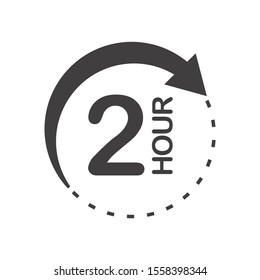 Two Hours Round Icon Arrow Black Stock Vector (Royalty Free) 1558398344