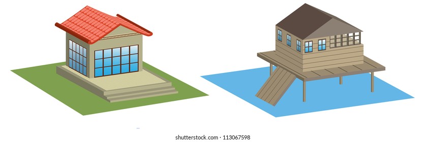 Ilustrasi Stok 3d Illustration Cartoon House White Background 577408477 ...