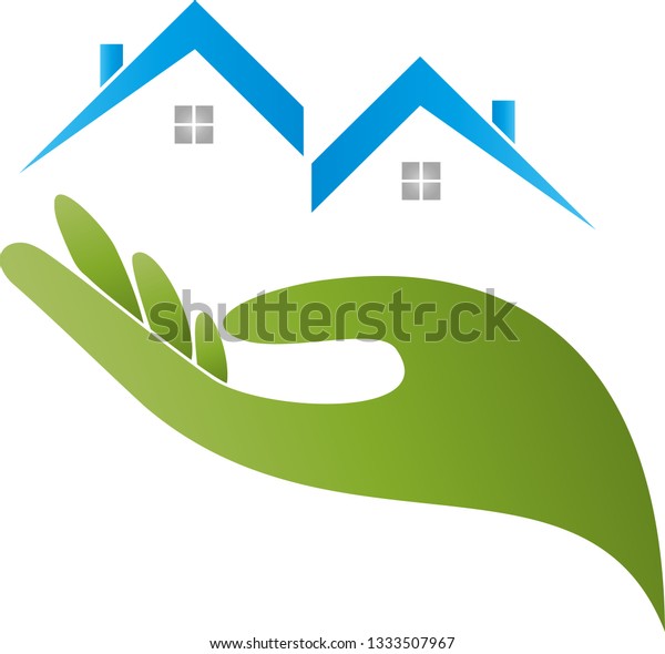 Two Houses Hand Logo Stock Vector (Royalty Free) 1333507967 | Shutterstock