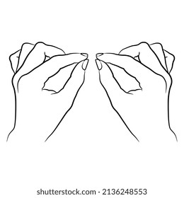 Two Human Female Hands Pinch Gesture Stock Vector (Royalty Free) 2136248553