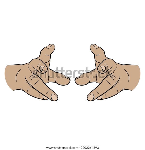 Two Human Hands Clenched Fingers Reaching Stock Vector (Royalty Free ...