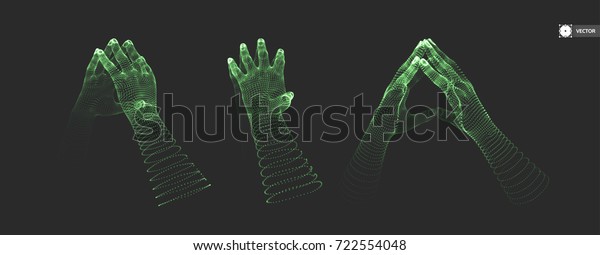 Two Human Hands Connection Structure Business Stock Vector (Royalty ...