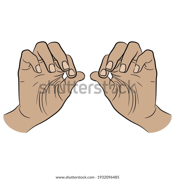 Two Human Hands Pinch Gesture Palms Stock Vector (Royalty Free ...
