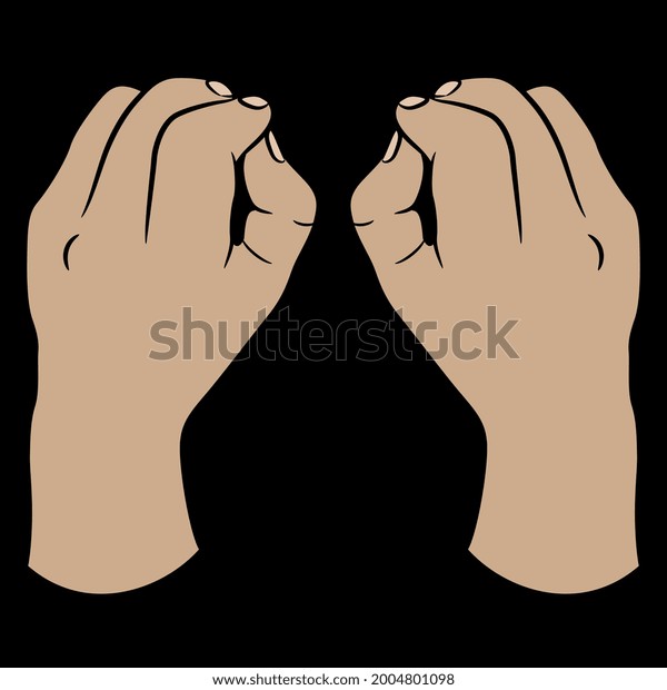 Two Human Hands Relaxed Fist Gesture Stock Vector (Royalty Free ...