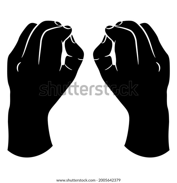 Two Human Hands Relaxed Fist Gesture Stock Vector (Royalty Free ...