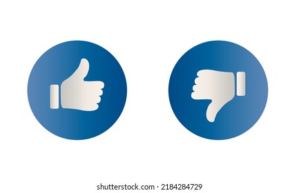 Two Icons Blue Circle Like Dislike Stock Vector (Royalty Free ...