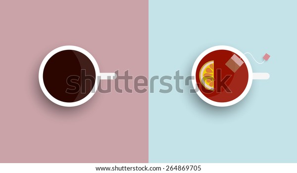 Two Icons Stylised Cup Tea Coffee Stock Vector (Royalty Free) 264869705 ...