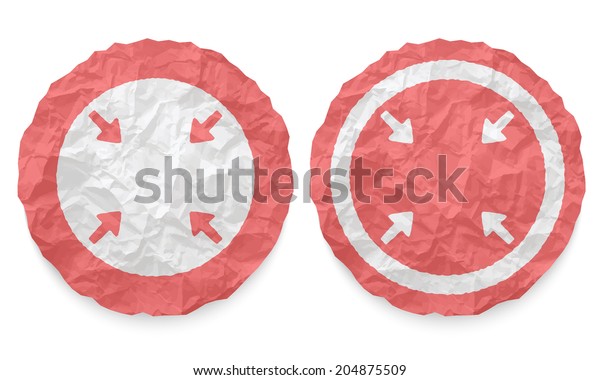Two Icons Texture Crumpled Paper Arrows Stock Vector (Royalty Free ...